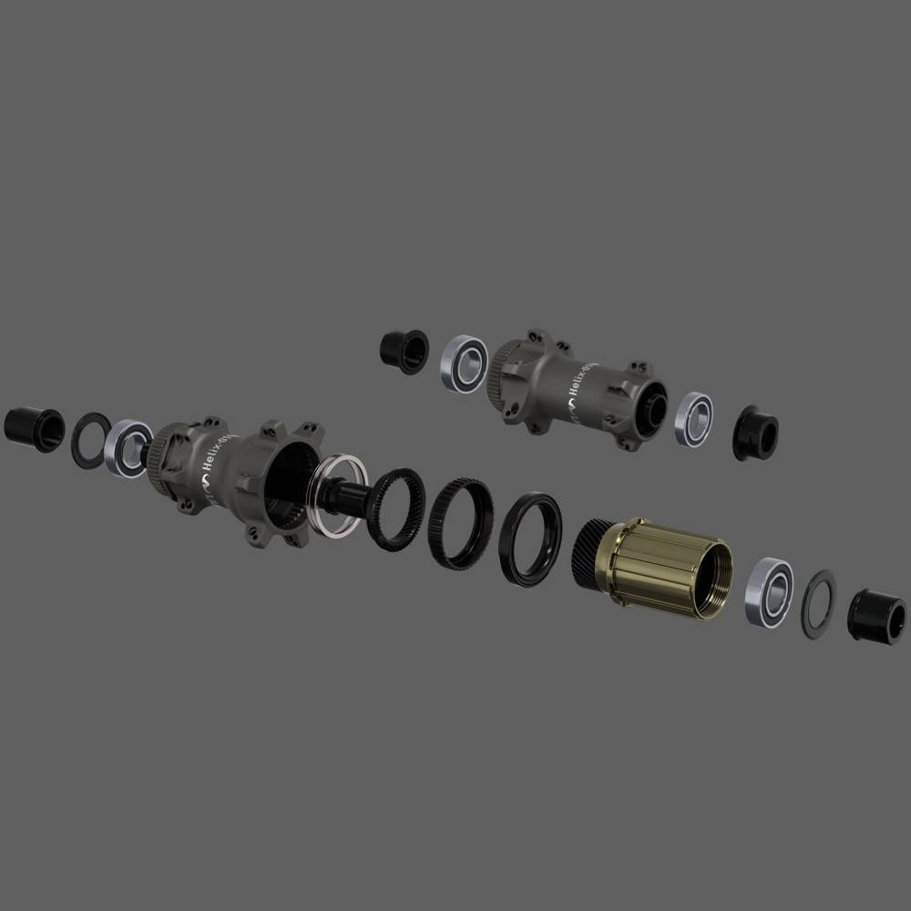 Venn Helix-01 helical engagement ratchet hub set - Venn Cycling